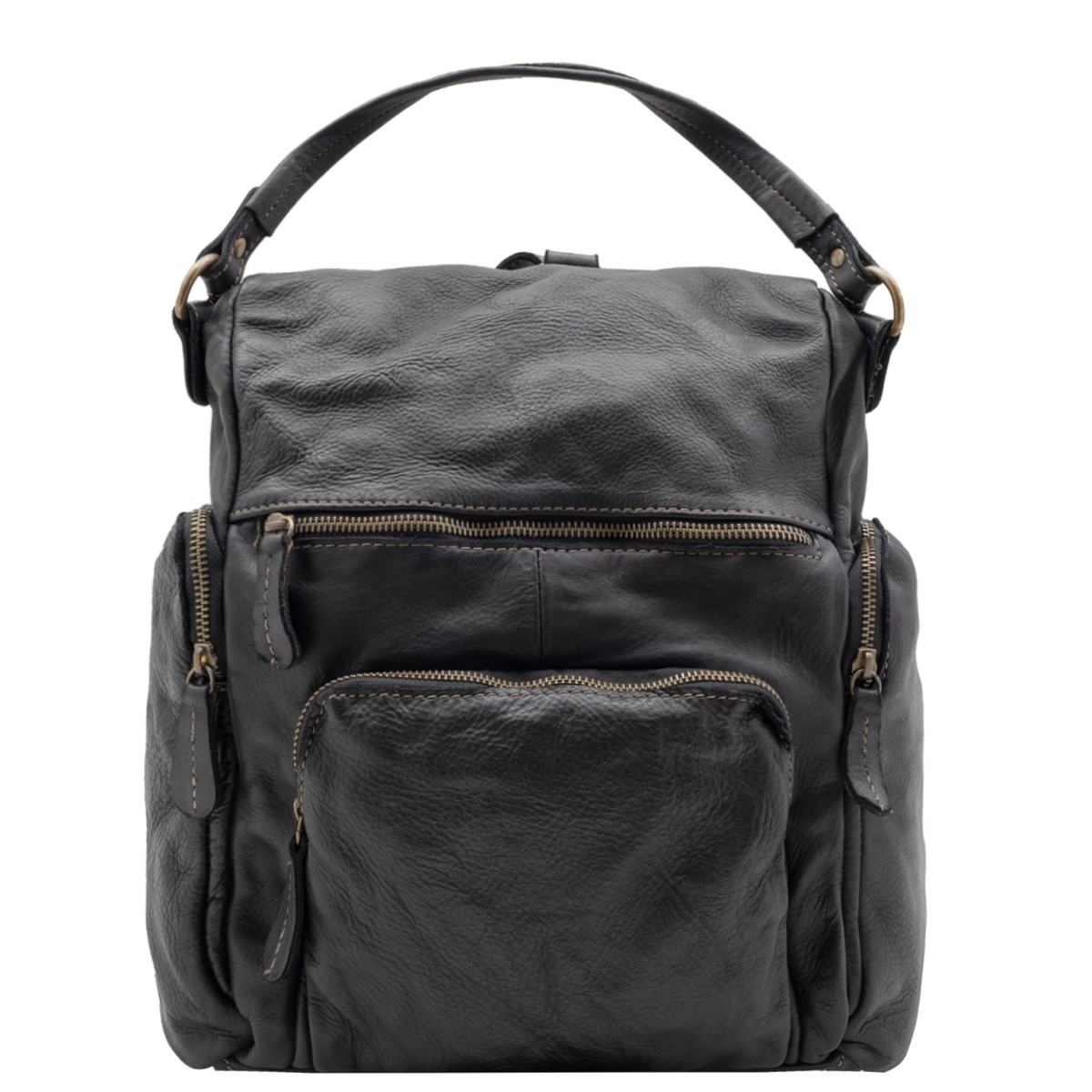 Leather backpack travel bag Adam